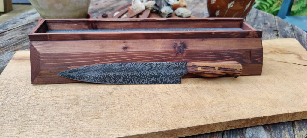 Knife XXII: 340mm Feather Pattern Damascus Steel Chef's Knife • Falcon ...